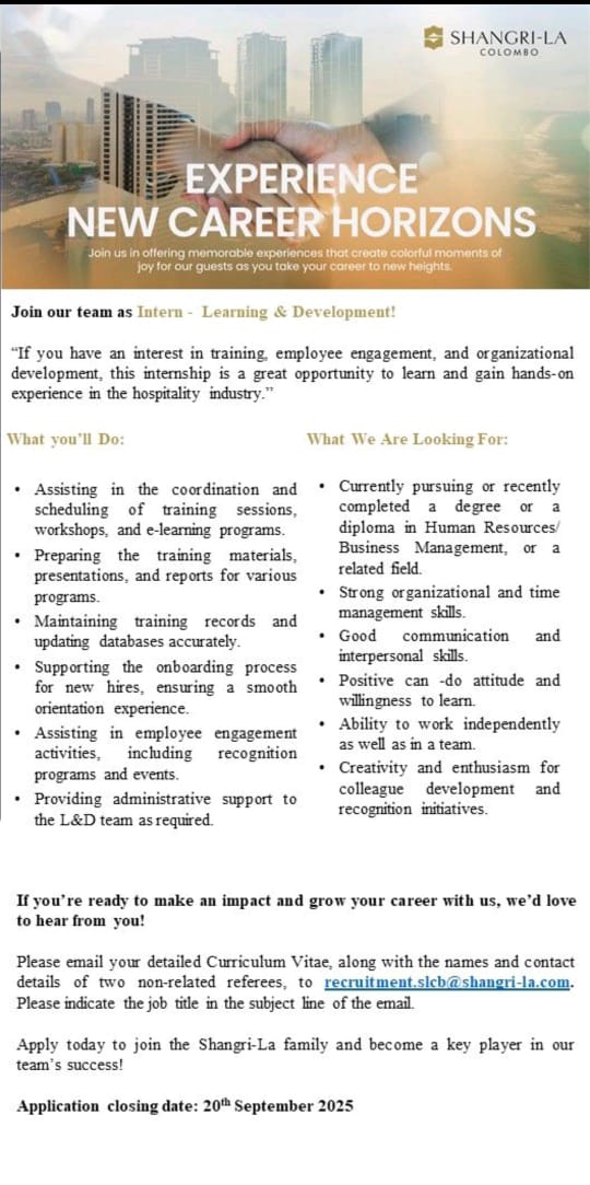 Internship - Learning and Development - Jobseeker.lk