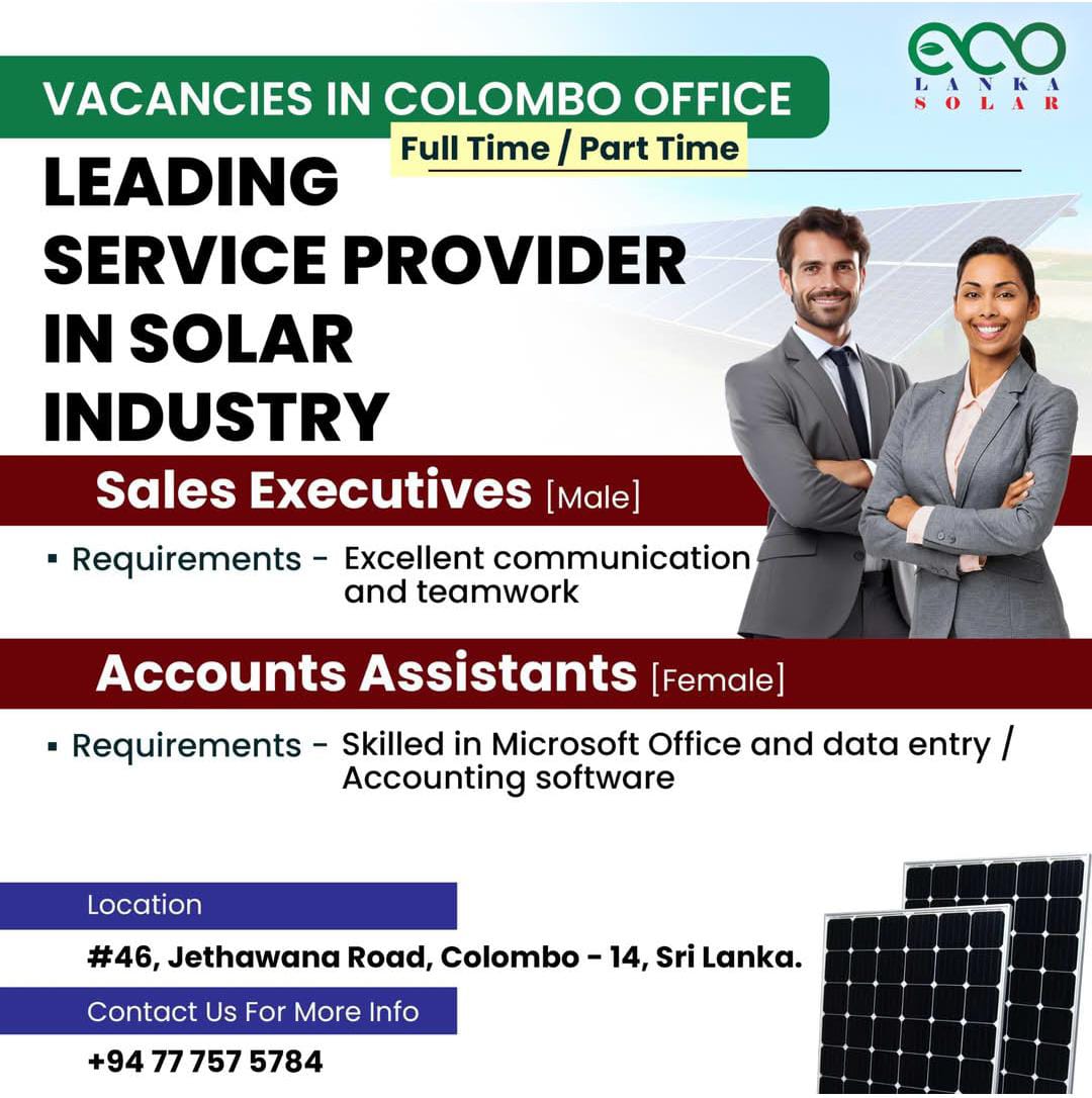 Accounts Assistant/ Sales Executive - Jobseeker.lk