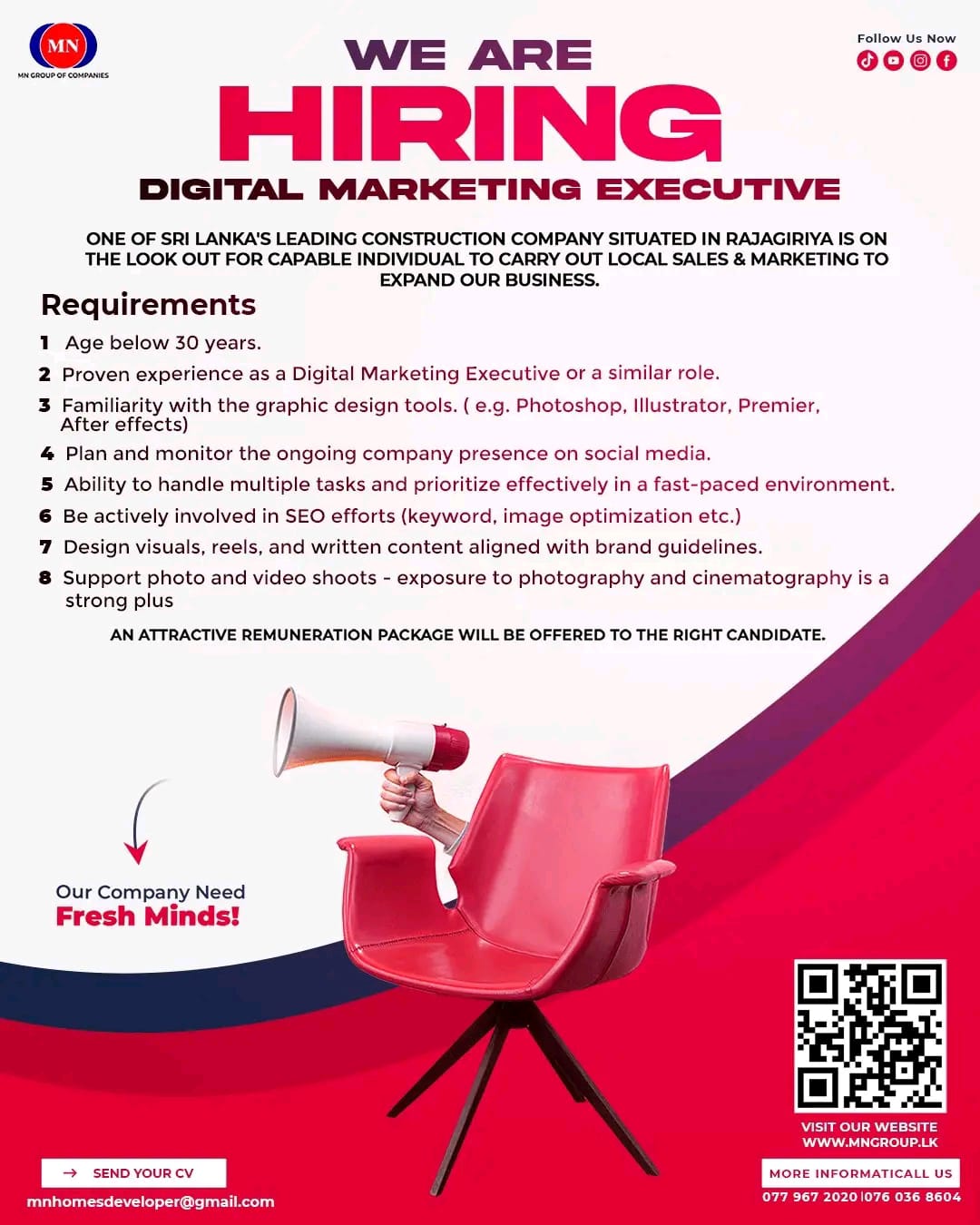 Digital Marketing Executive/ Draughtsman - Jobseeker.lk