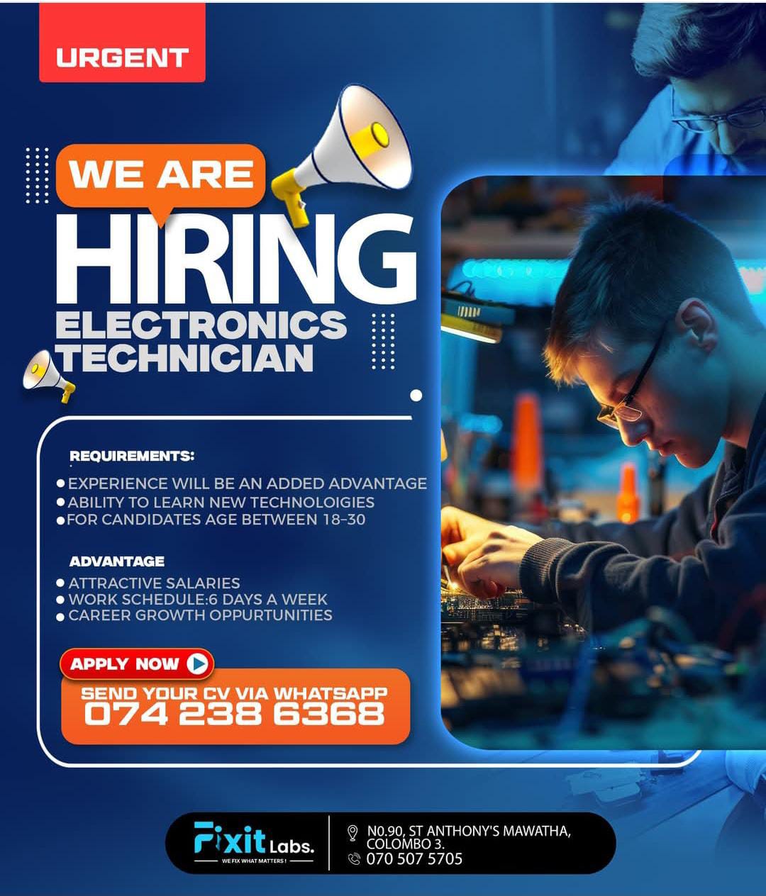 Electronics Technician - Jobseeker.lk
