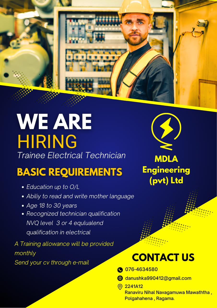 Trainee Electrical Technician - Jobseeker.lk