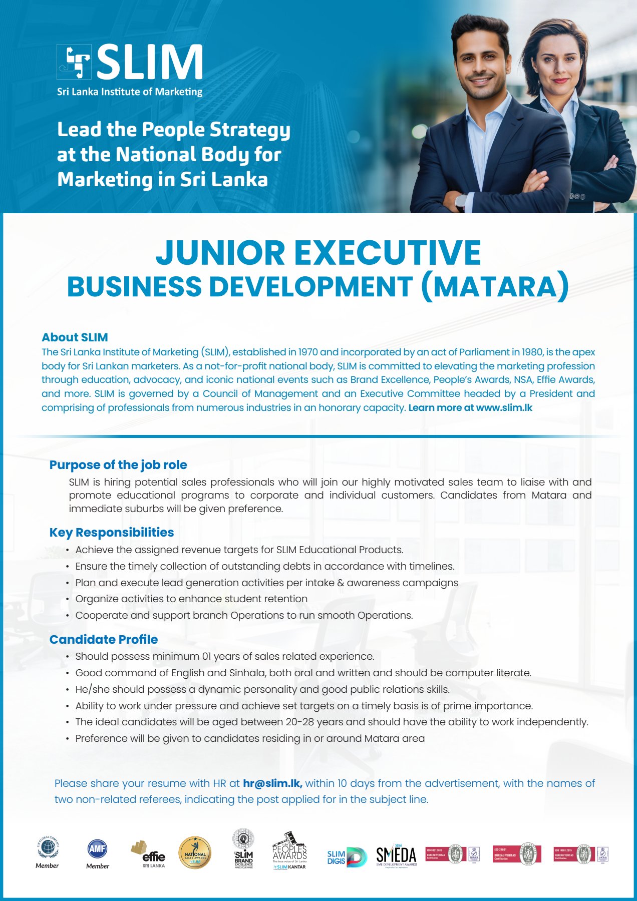 Junior Executive - Business Development - Jobseeker.lk