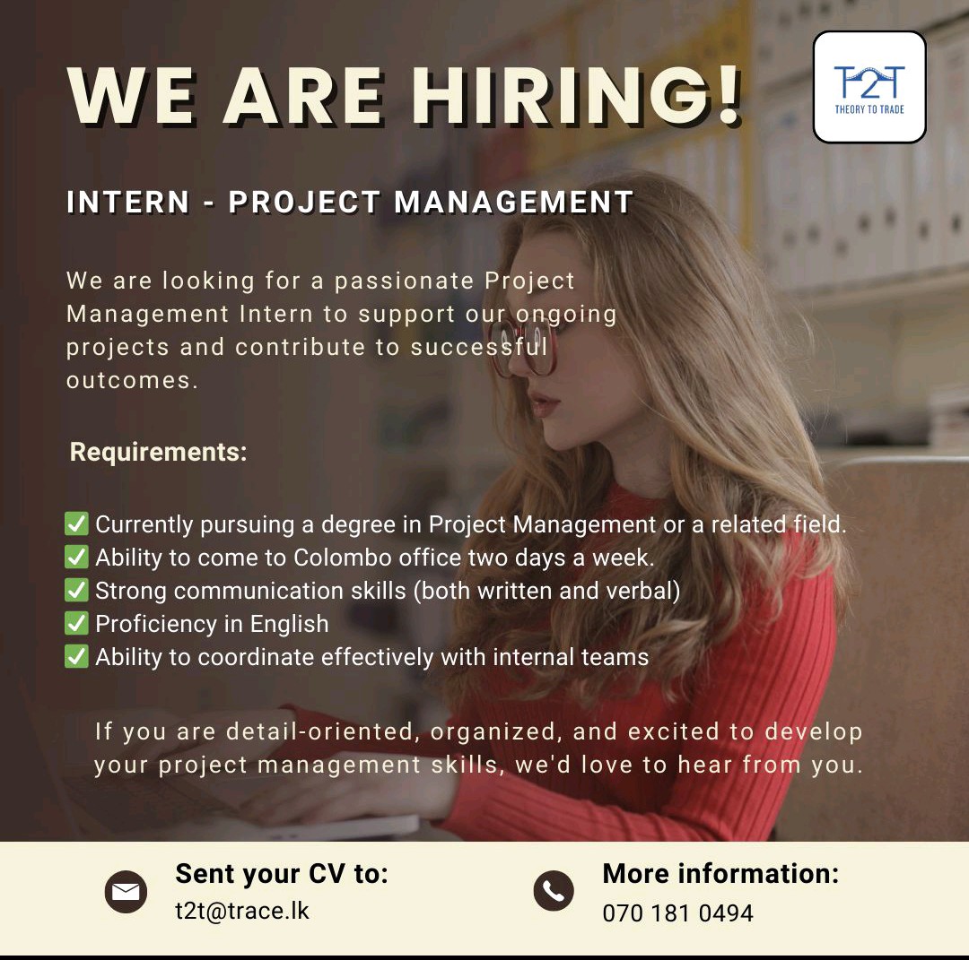 Internship - Project Management - Jobseeker.lk