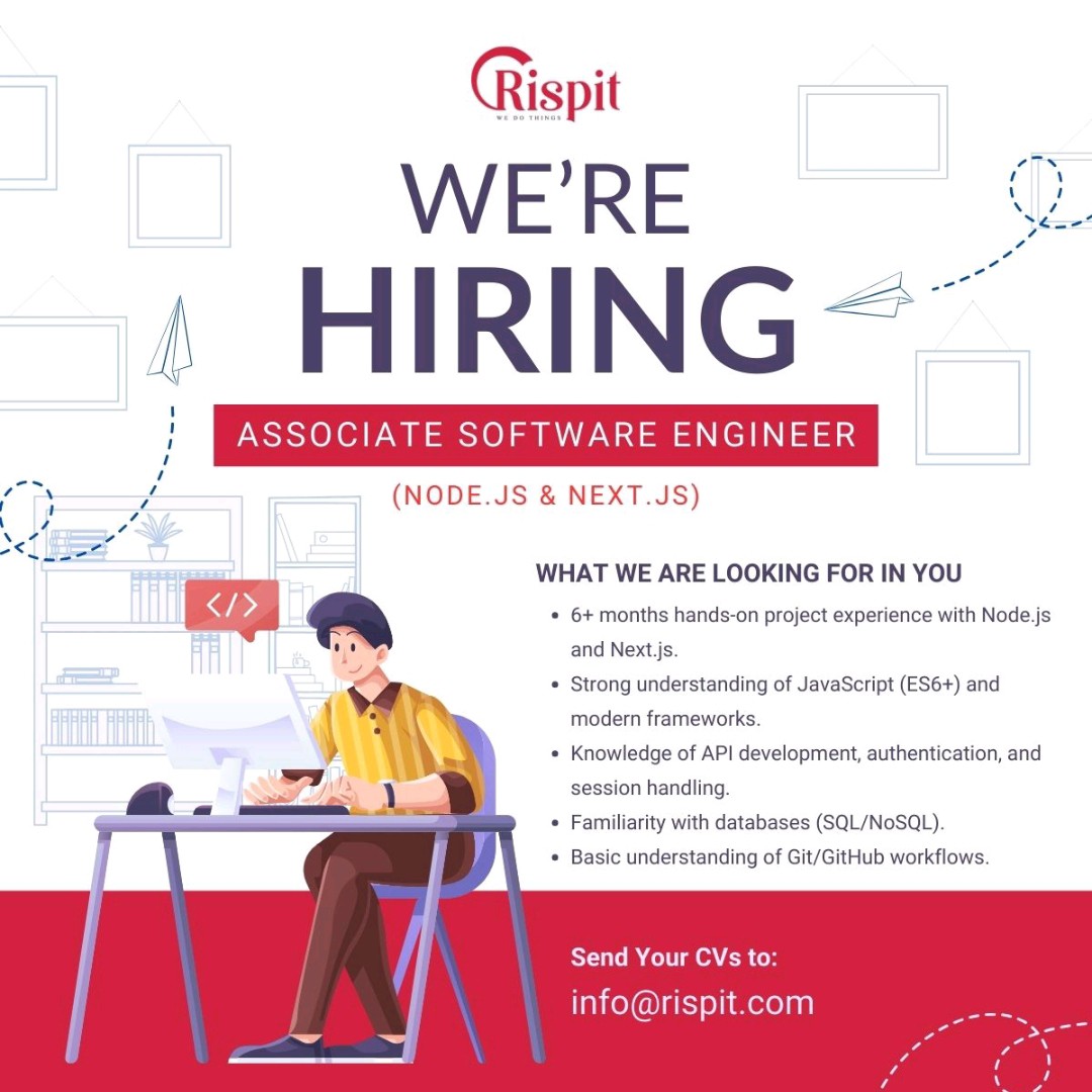 Associate Software Engineer (Node.js & Next.js) - Jobseeker.lk