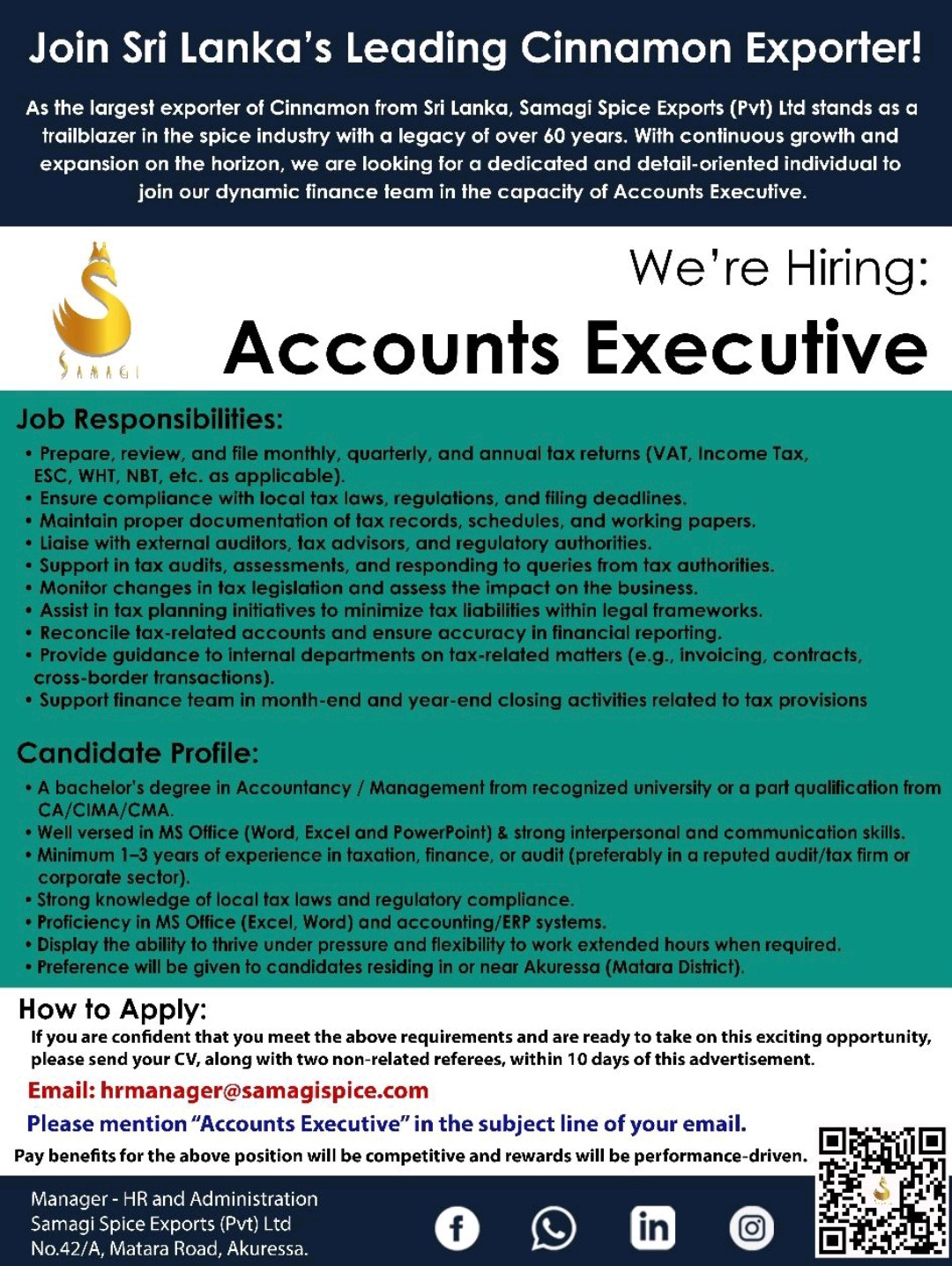 Accounts Executive - Jobseeker.lk