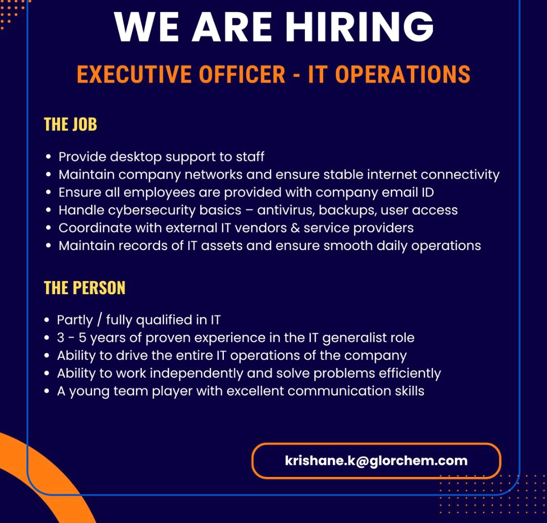 Executive Officer - IT Operations - Jobseeker.lk