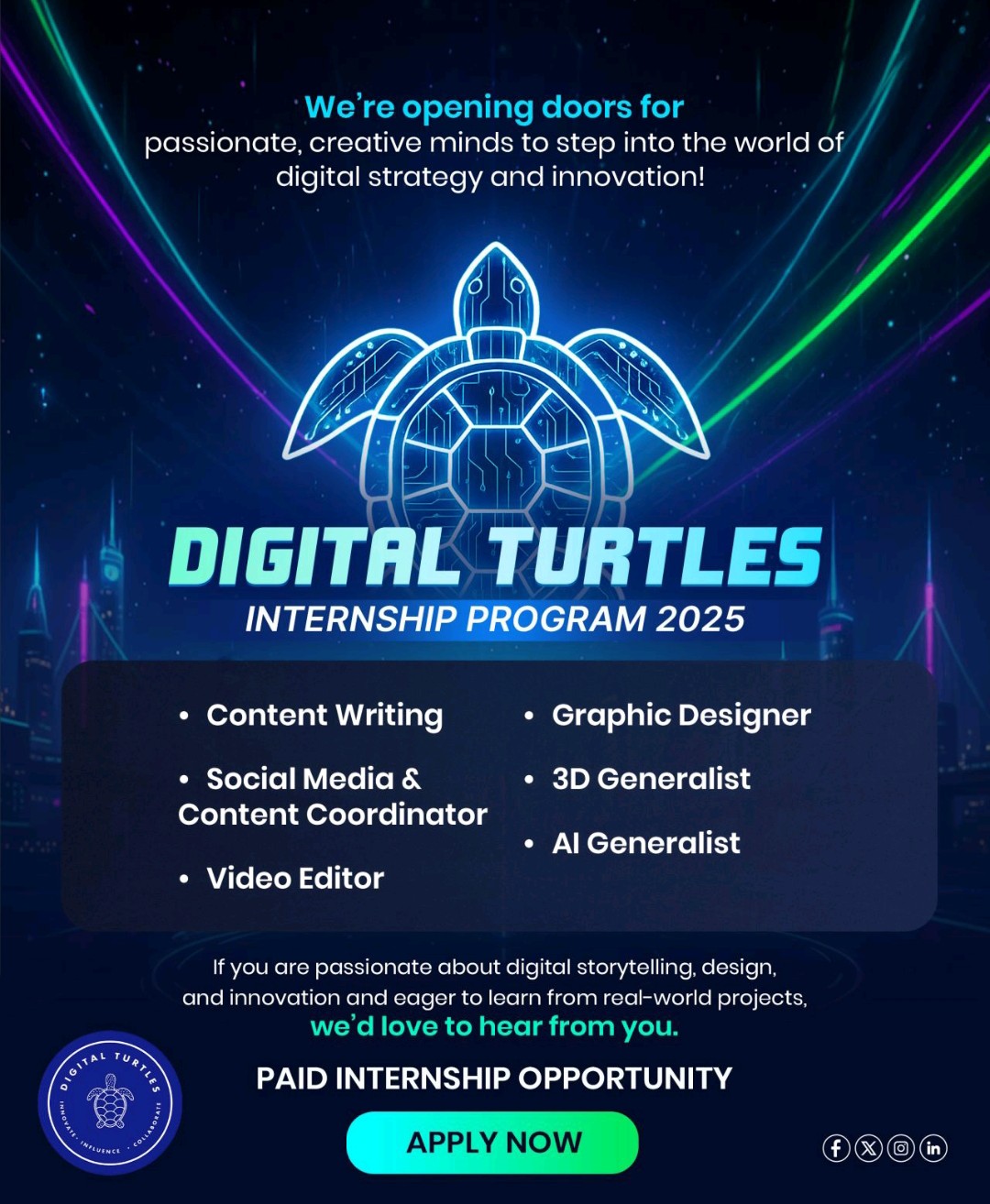 Internship - Content Writer/Video Editor/ Graphic Designer/ AI / 3D ...