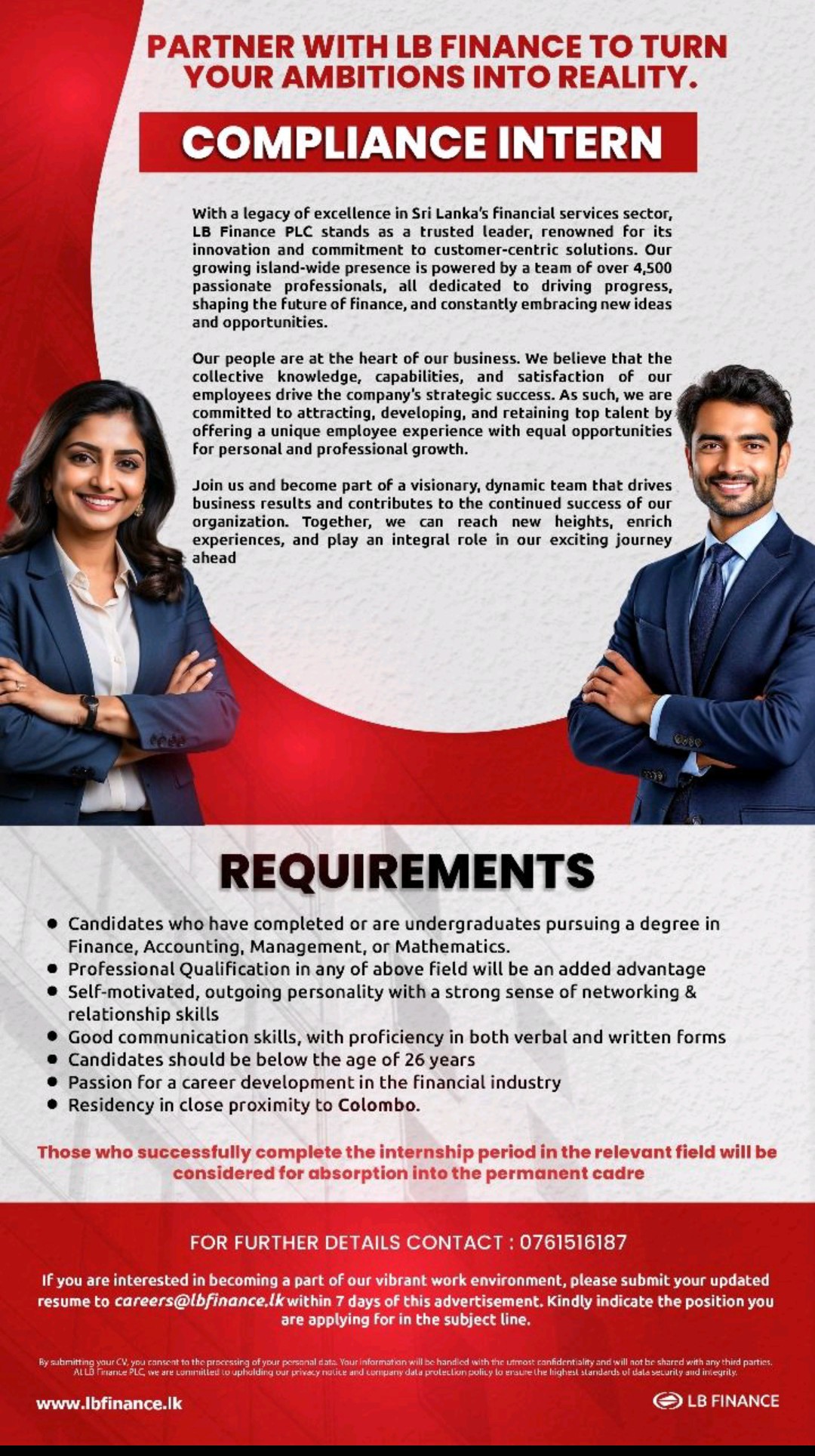 Internship - Compliance - Jobseeker.lk