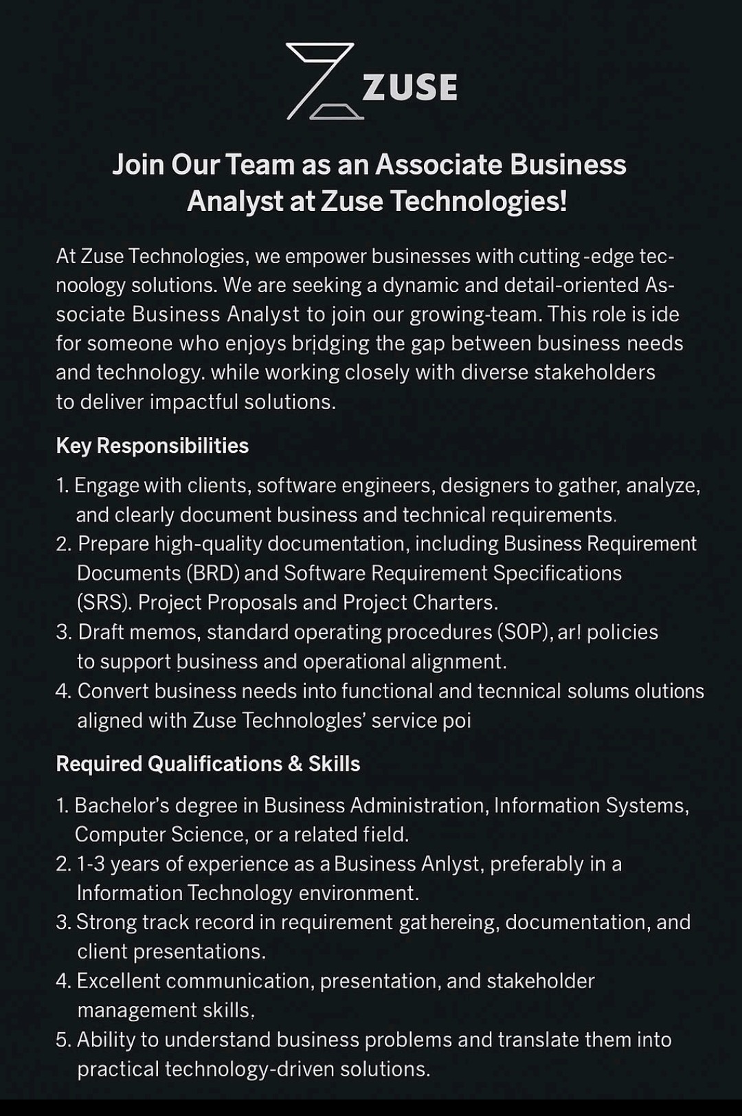 Associate Business Analyst - Jobseeker.lk