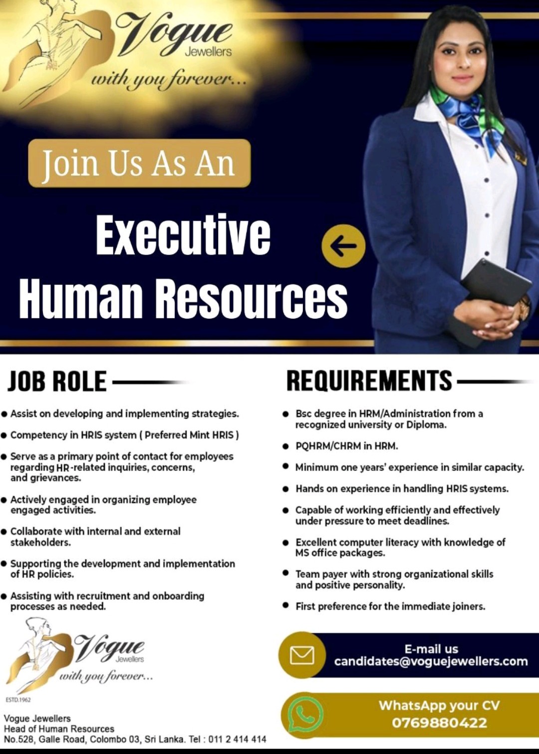 Executive - Human Resources - Jobseeker.lk