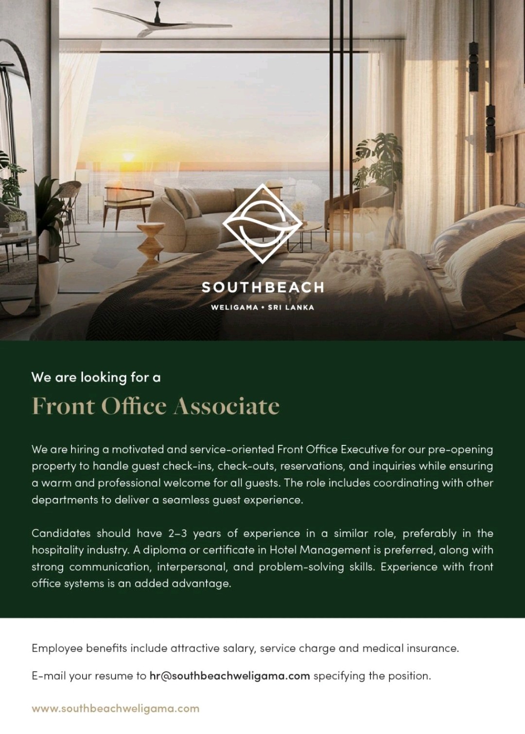 Front Office Executive/ Associate - Jobseeker.lk