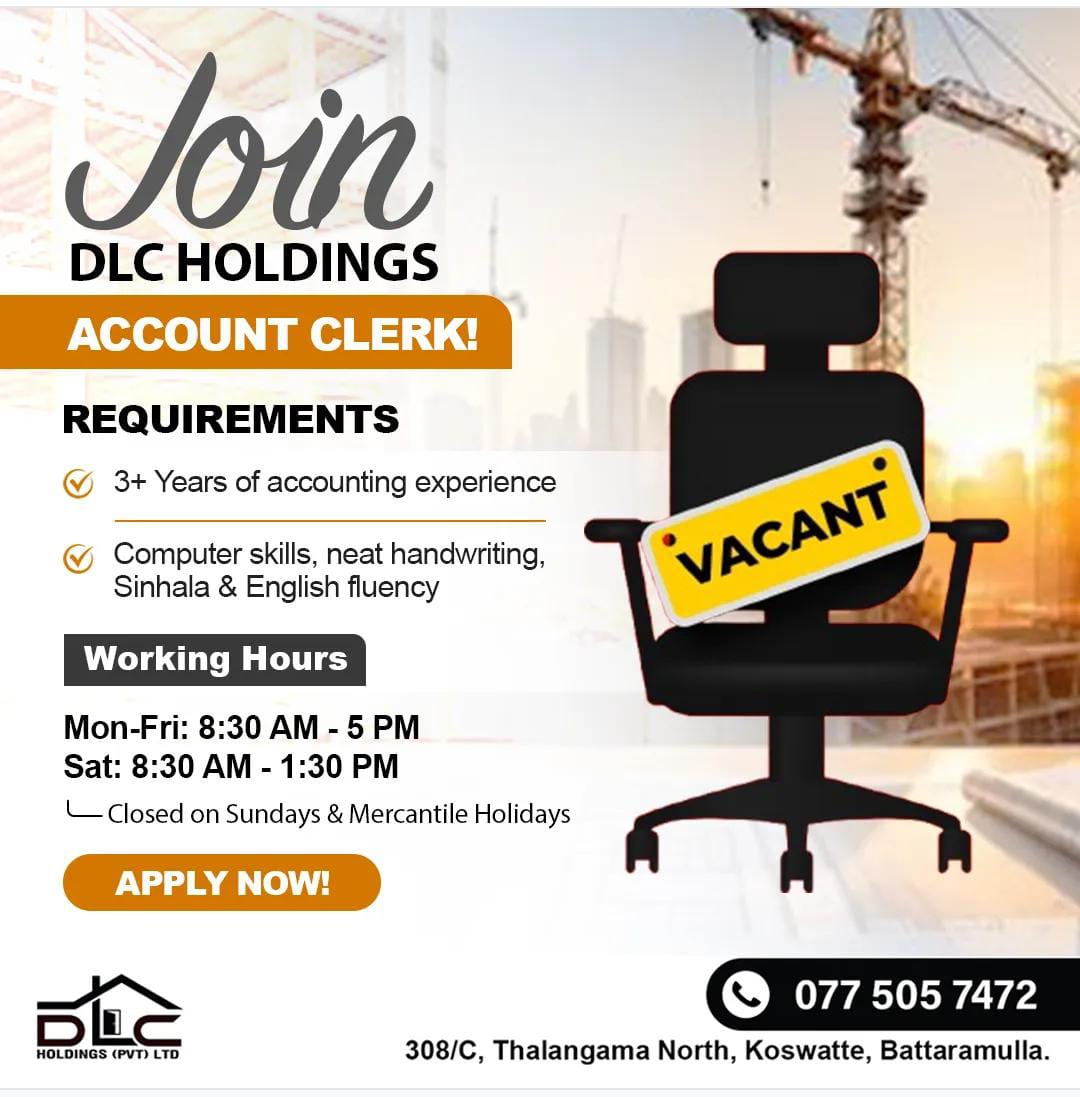 Account Clerk - Jobseeker.lk