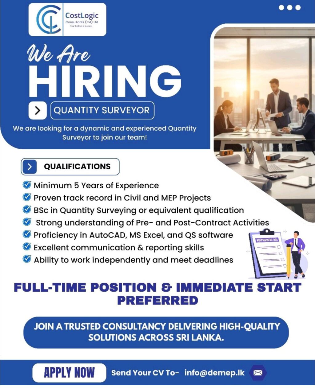 Quantity Surveyor - Jobseeker.lk