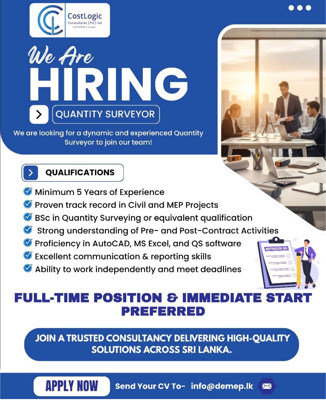 Quantity Surveyor - Jobseeker.lk