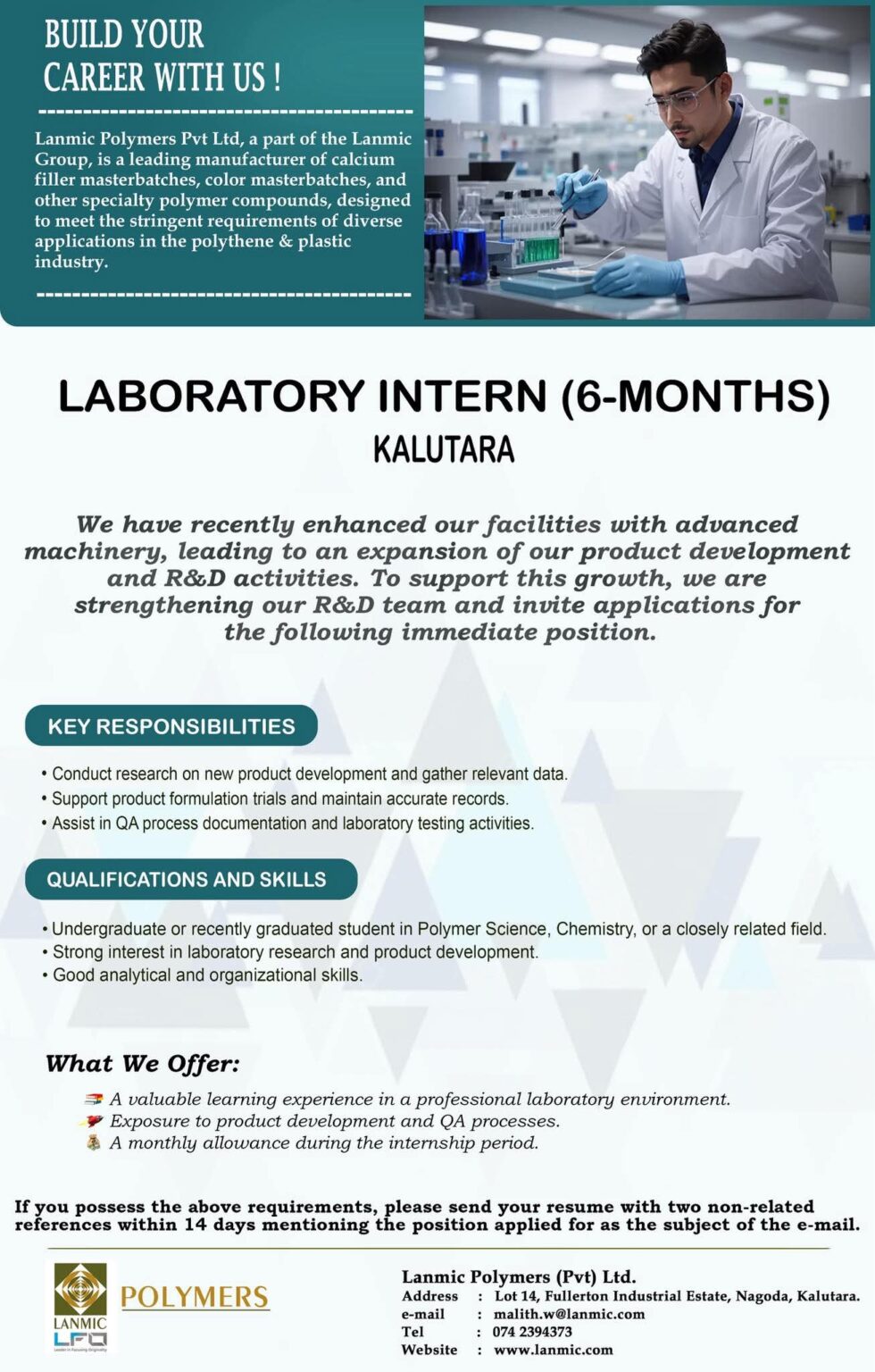 Laboratory Internship - Jobseeker.lk
