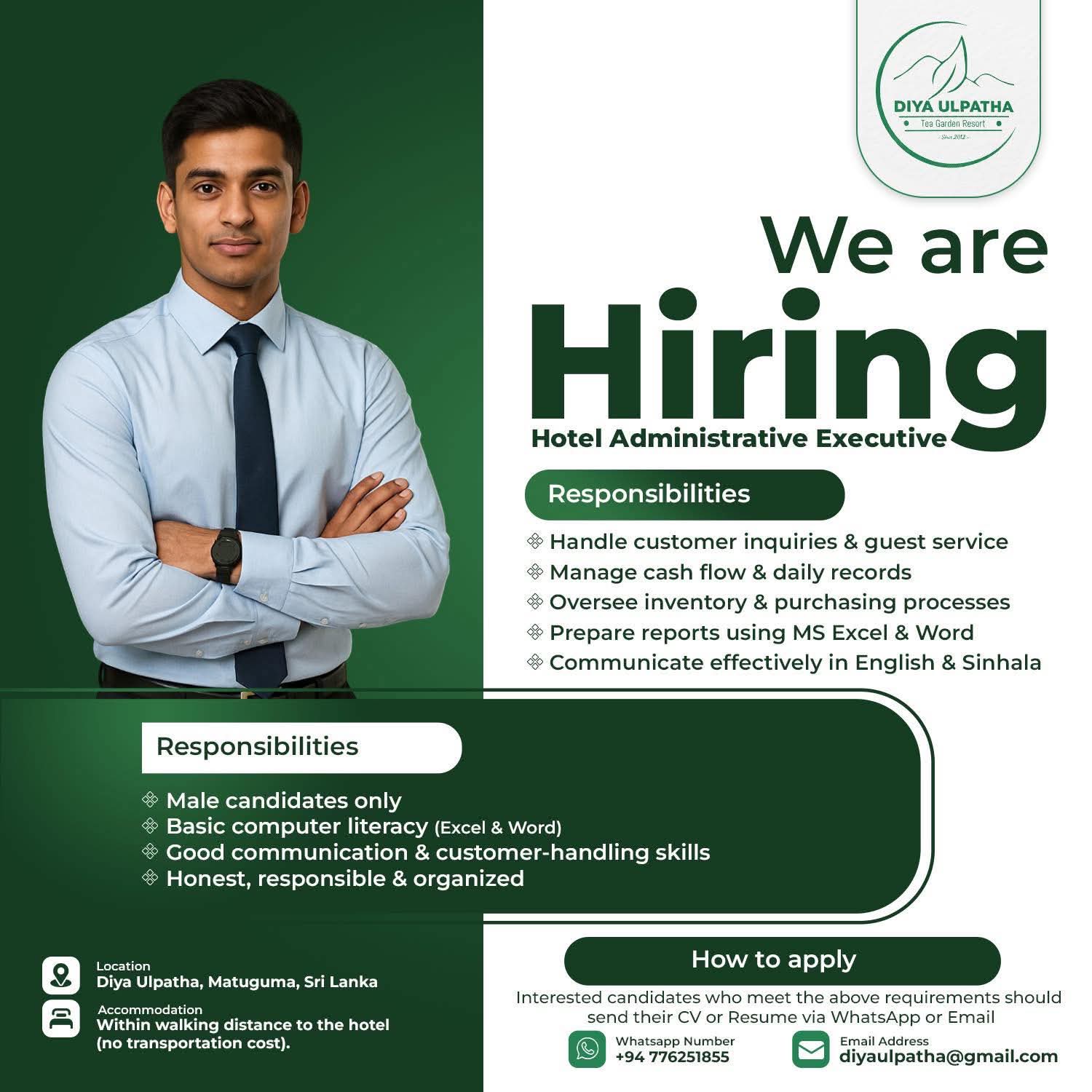 Hotel Administrative Executive - Jobseeker.lk