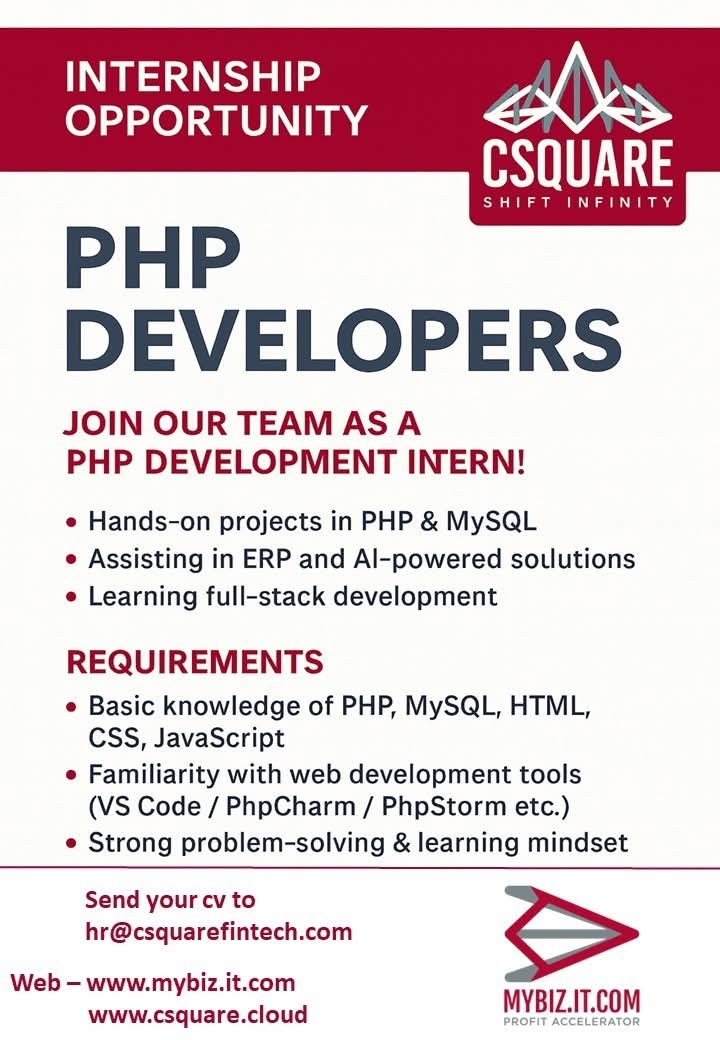 PHP Developer - Internship - Jobseeker.lk