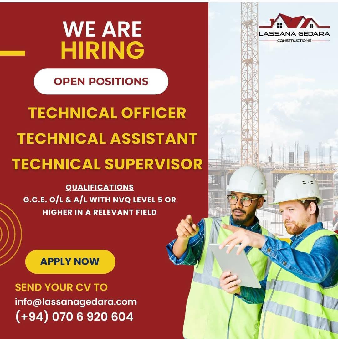 Technical Officer / Technical Supervisor/ Technical Assistant ...