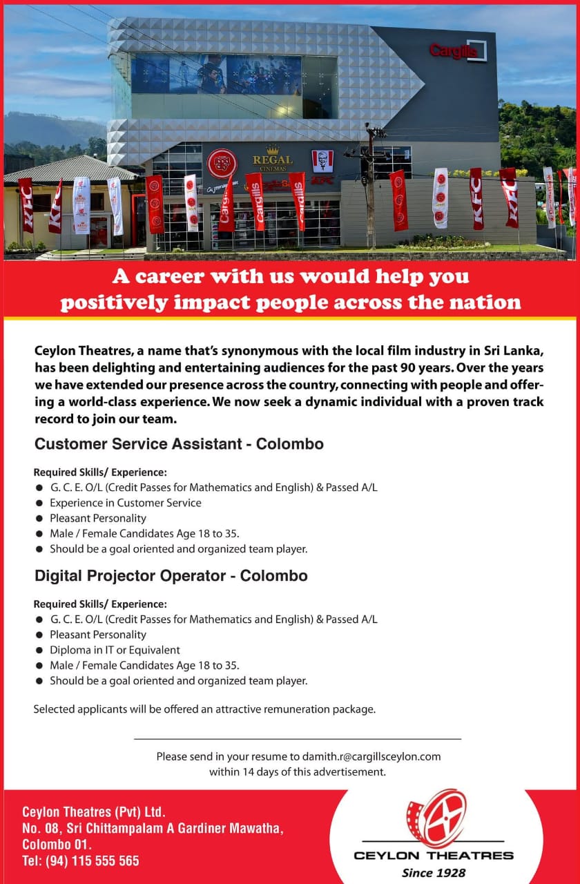 Customer Service Assistant/ Digital Project Operator - Jobseeker.lk