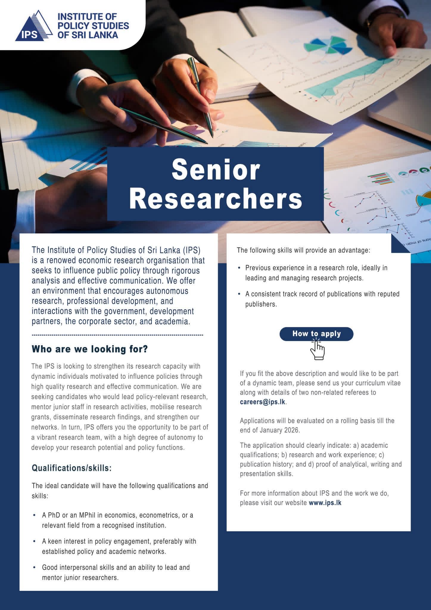 Senior Researchers - Economic - Jobseeker.lk