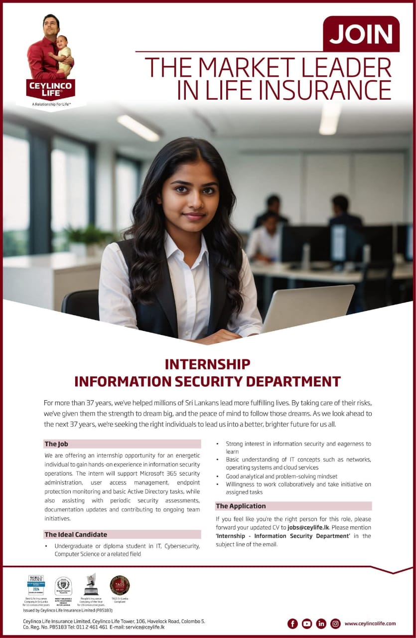 Internship - Information Security - Jobseeker.lk