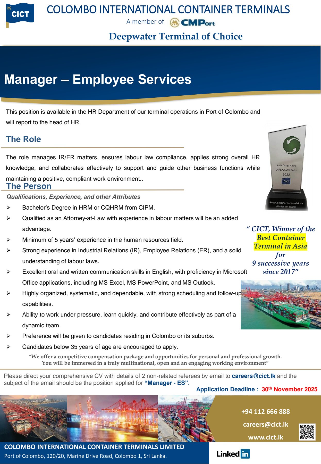 Manager - Employee Services - Jobseeker.lk