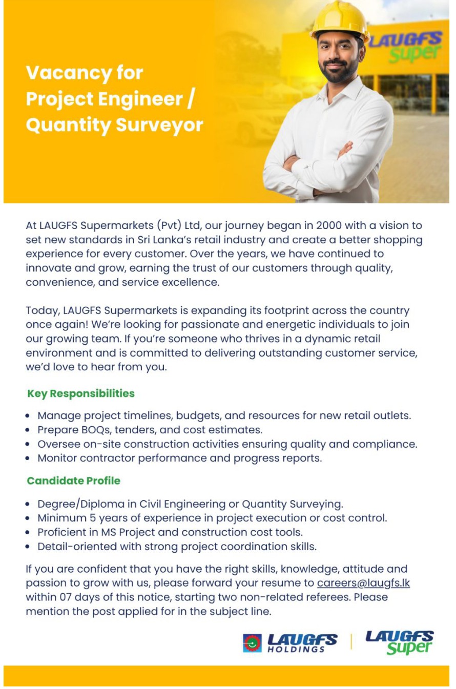 Project Engineer / Quantity Surveyor - Jobseeker.lk