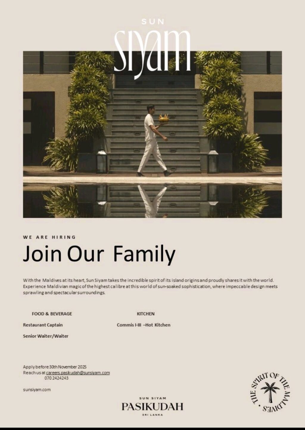 Restaurant Captain/ Commis / Waiter/ Waitress - Jobseeker.lk