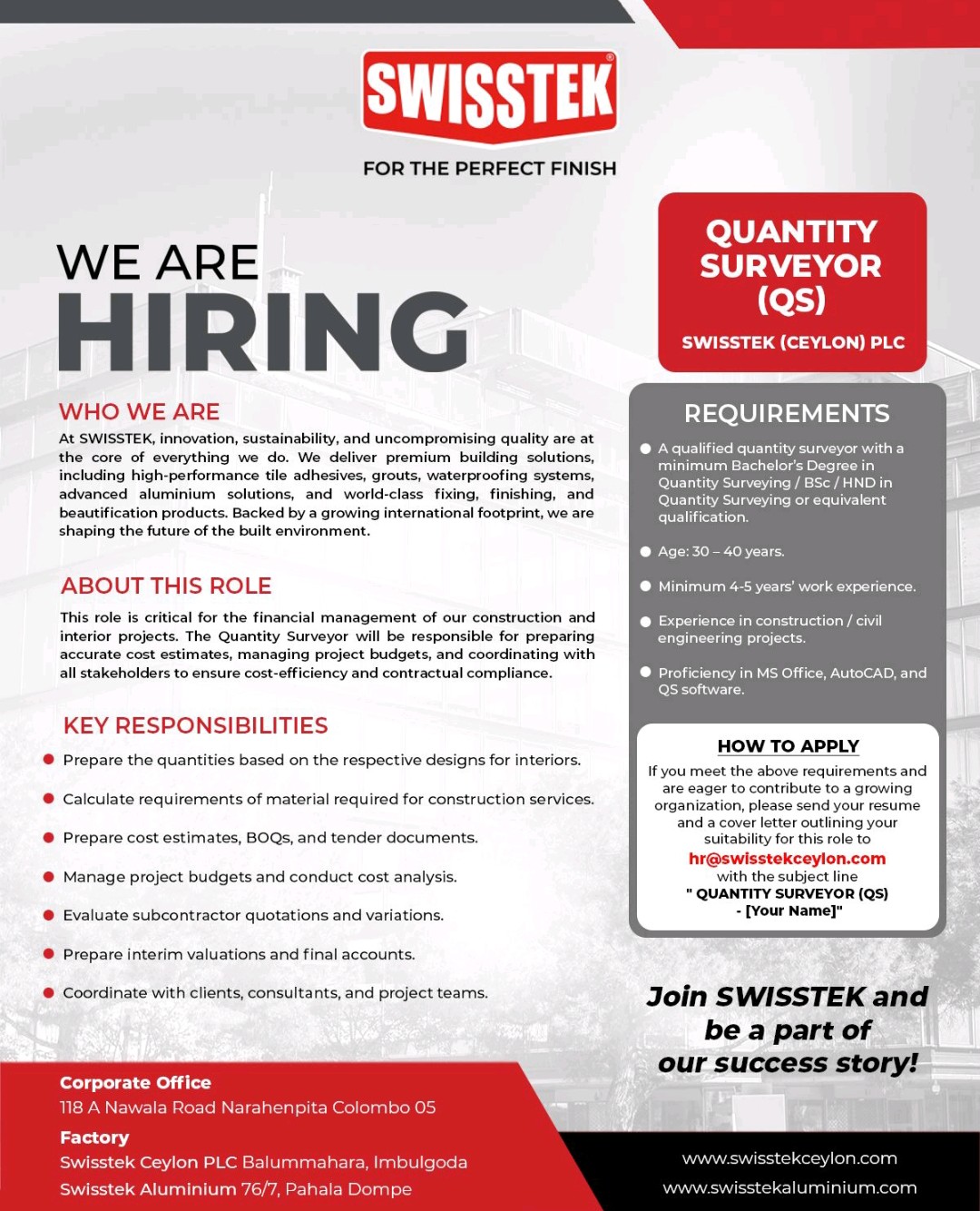 Quantity Surveyor - Jobseeker.lk