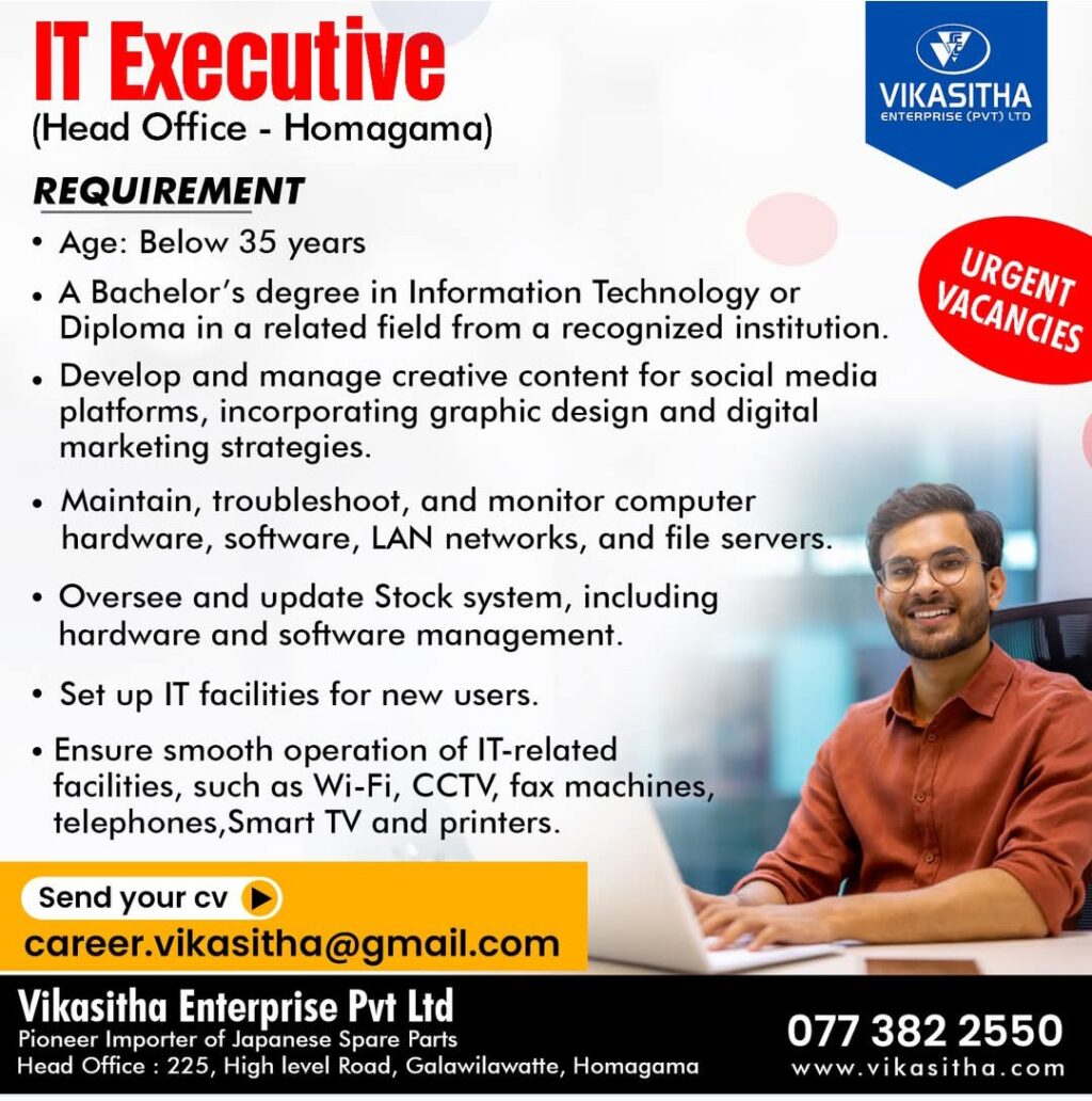 IT Executive - Jobseeker.lk