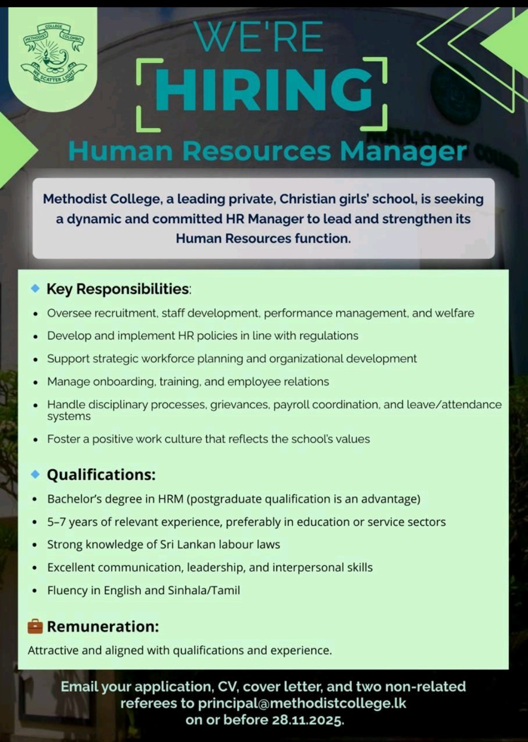 Human Resources Manager - Jobseeker.lk