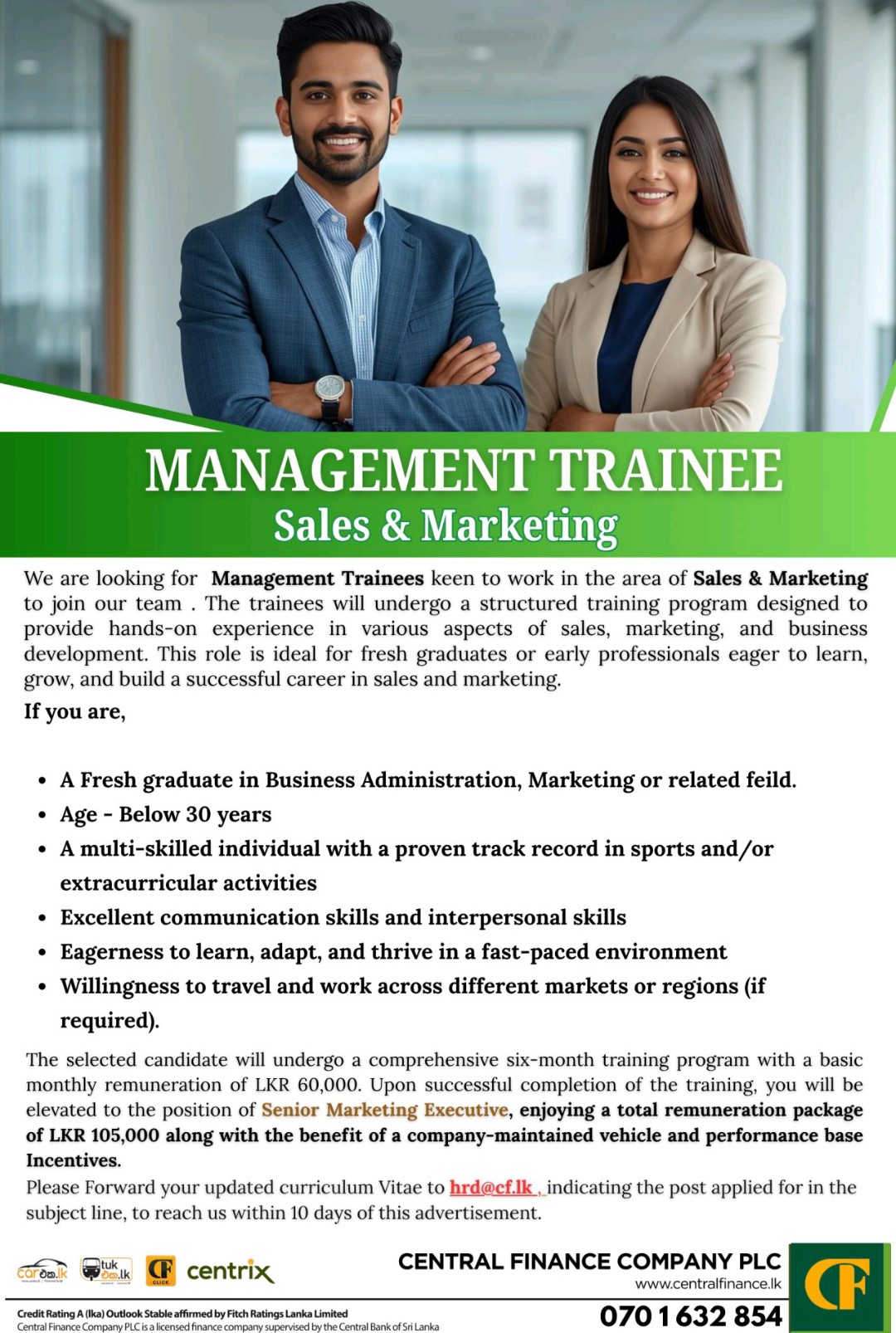 Management Trainee - Sales & Marketing - Jobseeker.lk