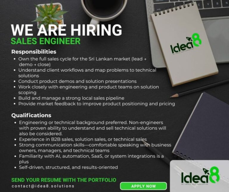 Sales Engineer - Jobseeker.lk