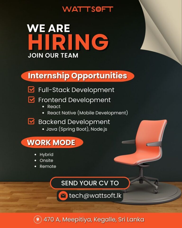 Internship - Frontend/ Backend/ Full Stack Development - Jobseeker.lk