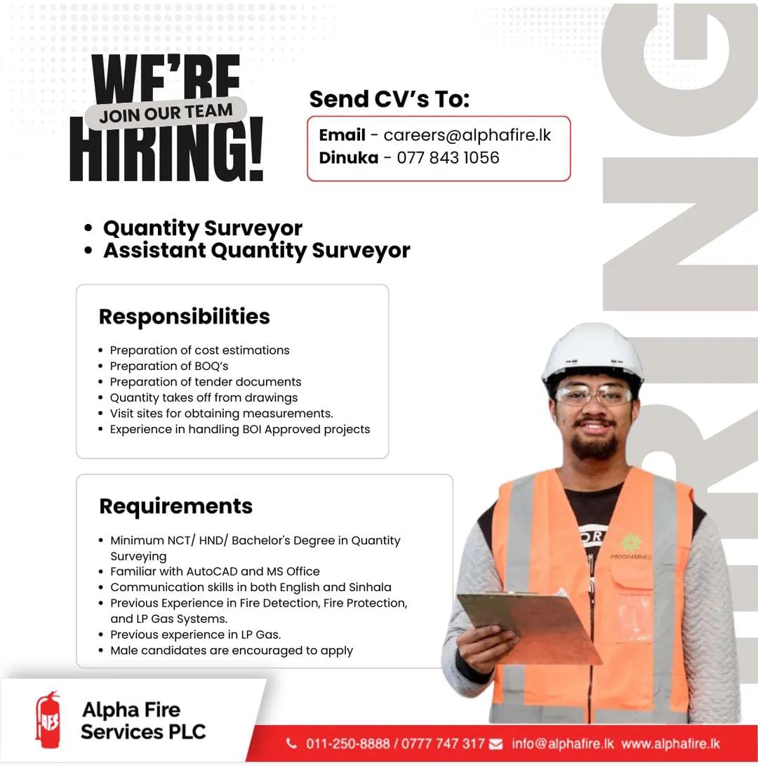 Quantity Surveyor / Assistant Quantity Surveyor - Jobseeker.lk