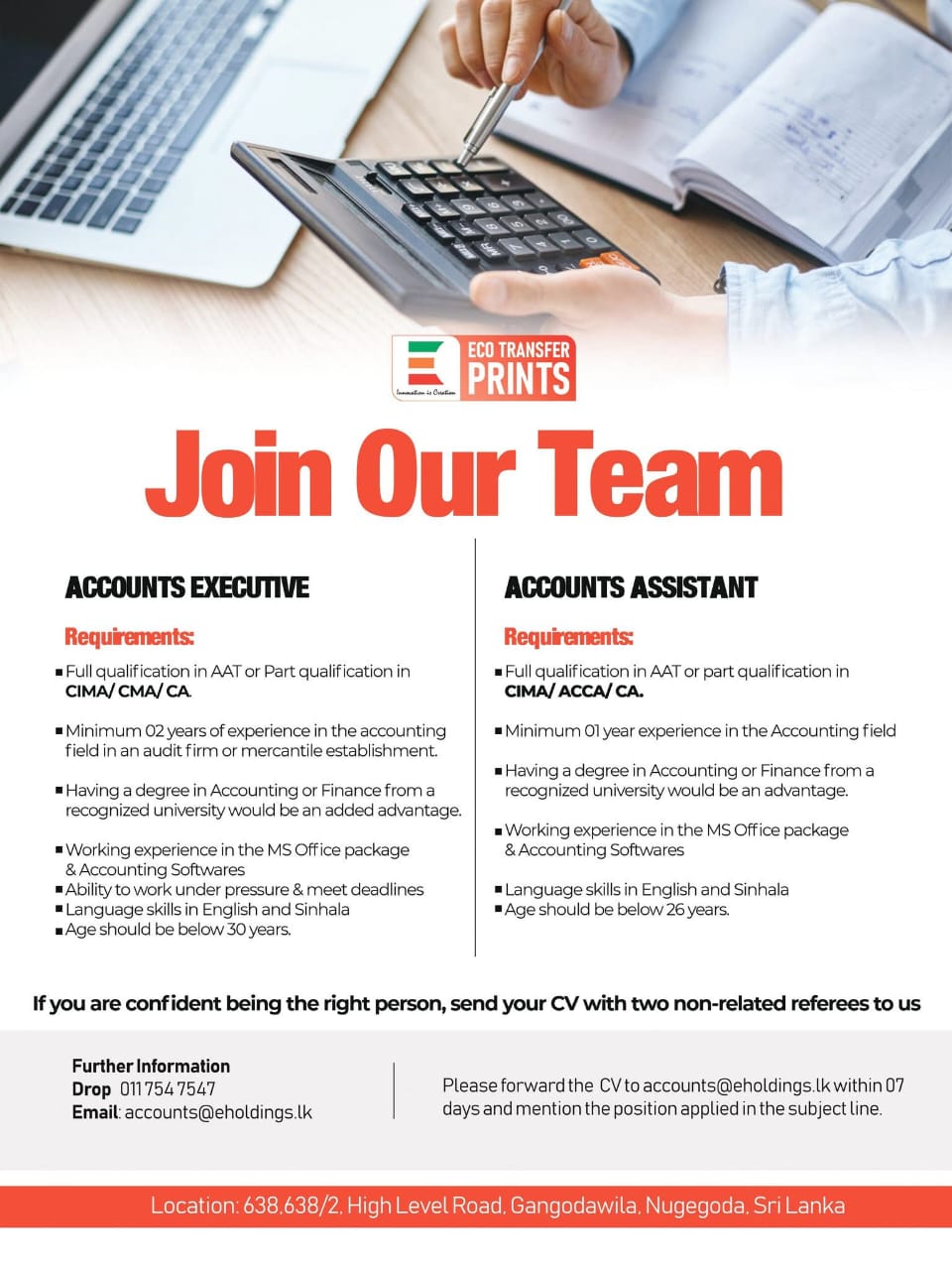 Accounts Executive/ Accounts Assistant - Jobseeker.lk