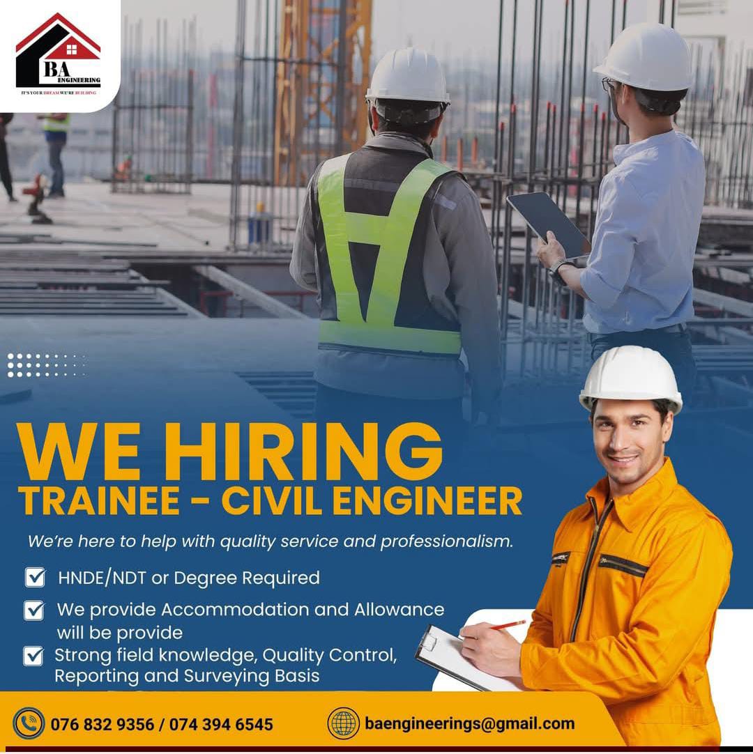 Trainee Civil Engineer - Jobseeker.lk