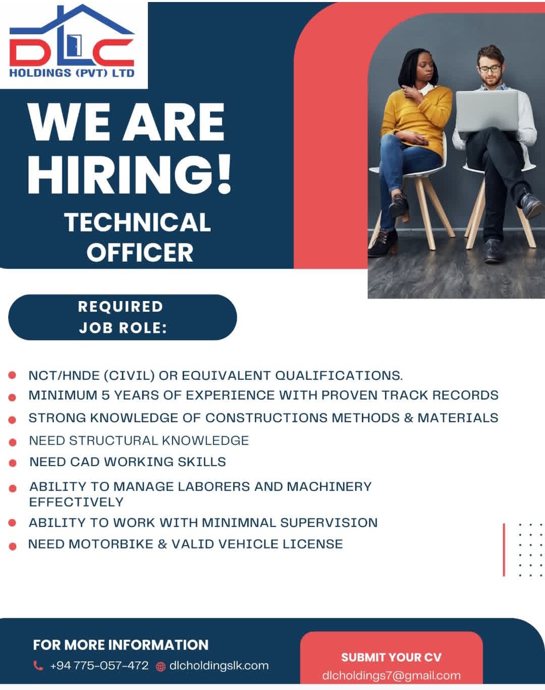 Technical Officer - Civil Engineering - Jobseeker.lk