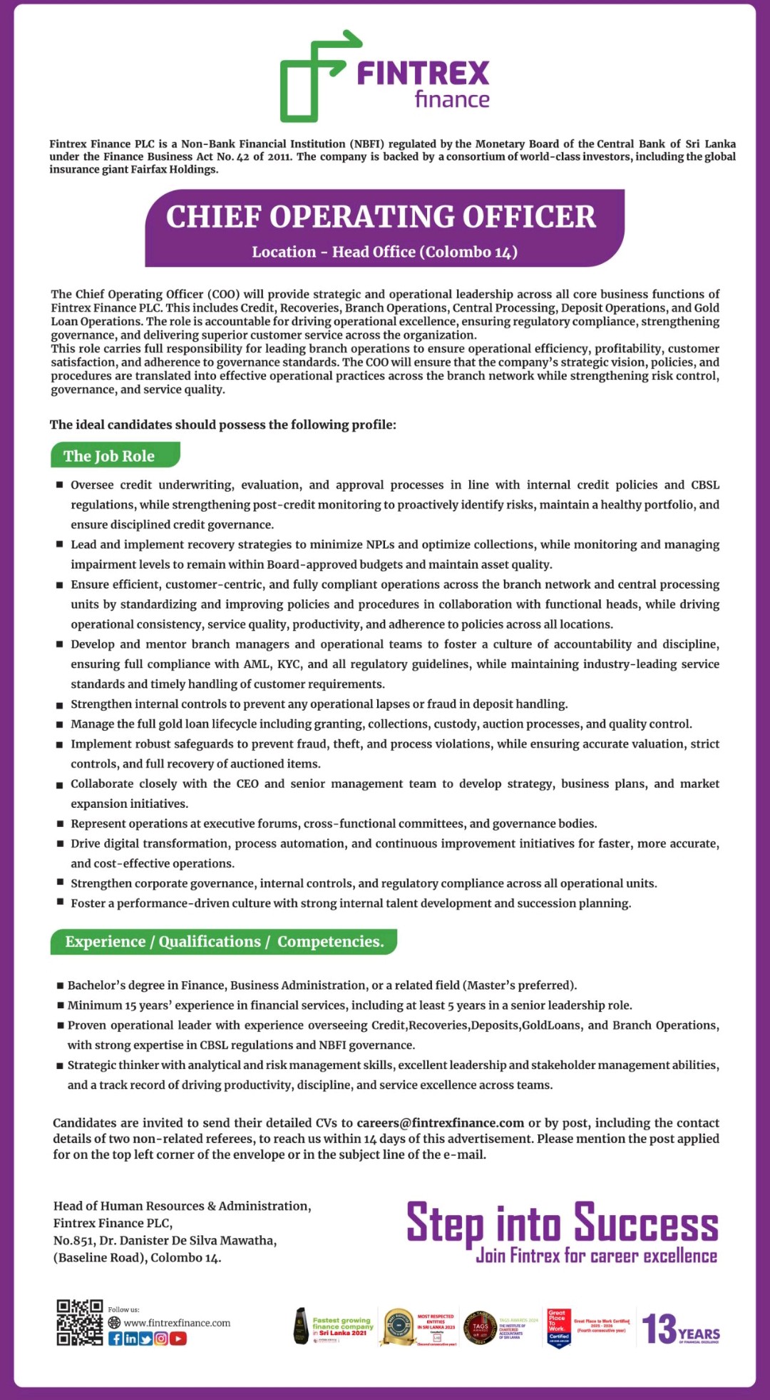 Chief Operating Officer - Jobseeker.lk