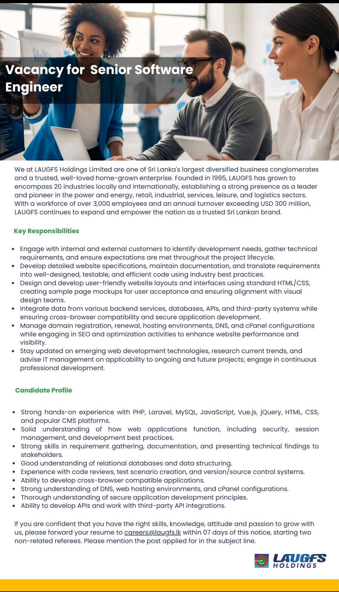 Senior Full Stack Software Engineer - Jobseeker.lk