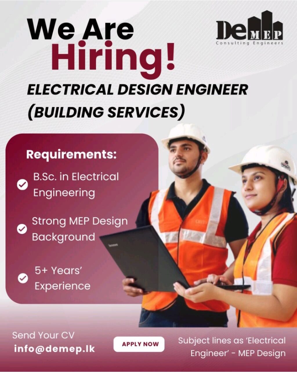 Electrical Engineer - MEP Design - Jobseeker.lk