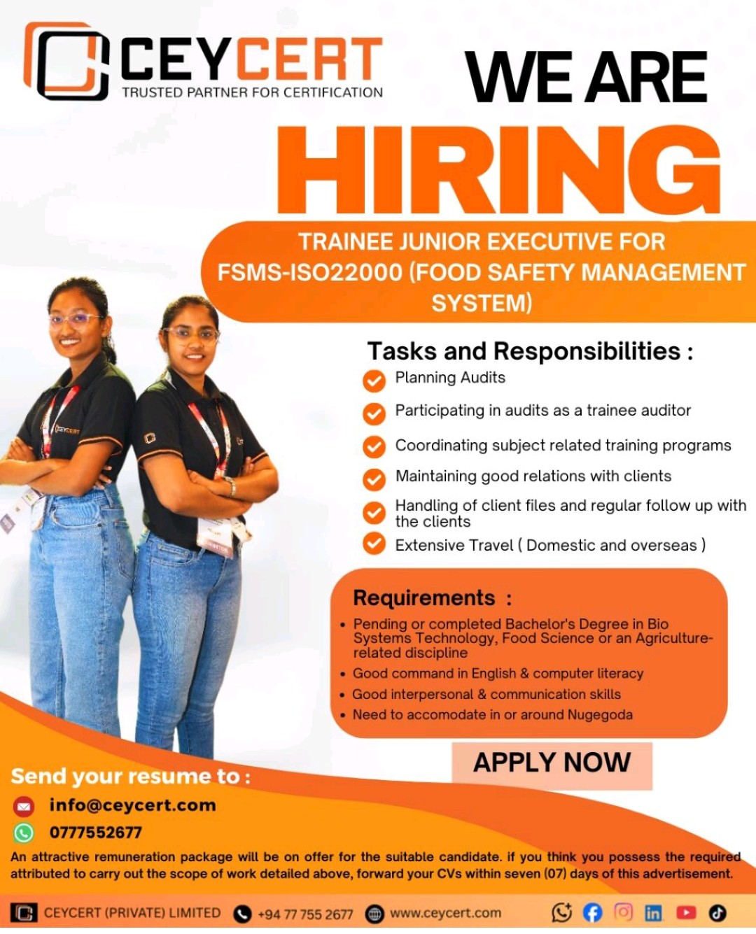 Trainee Junior Executive Jobseeker Lk