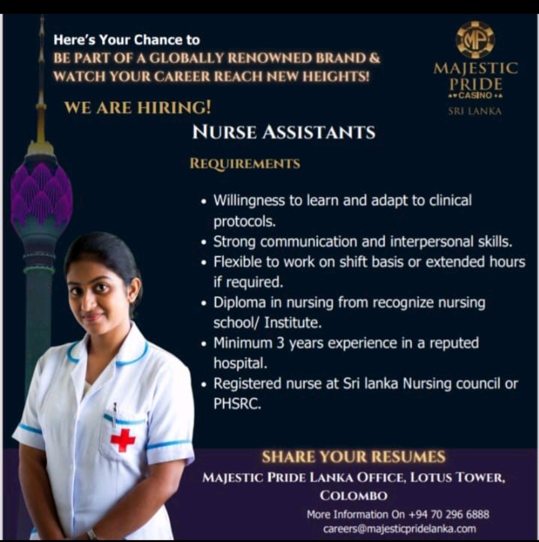 Human Resources Coordinator/ Nurse Assistant - Jobseeker.lk