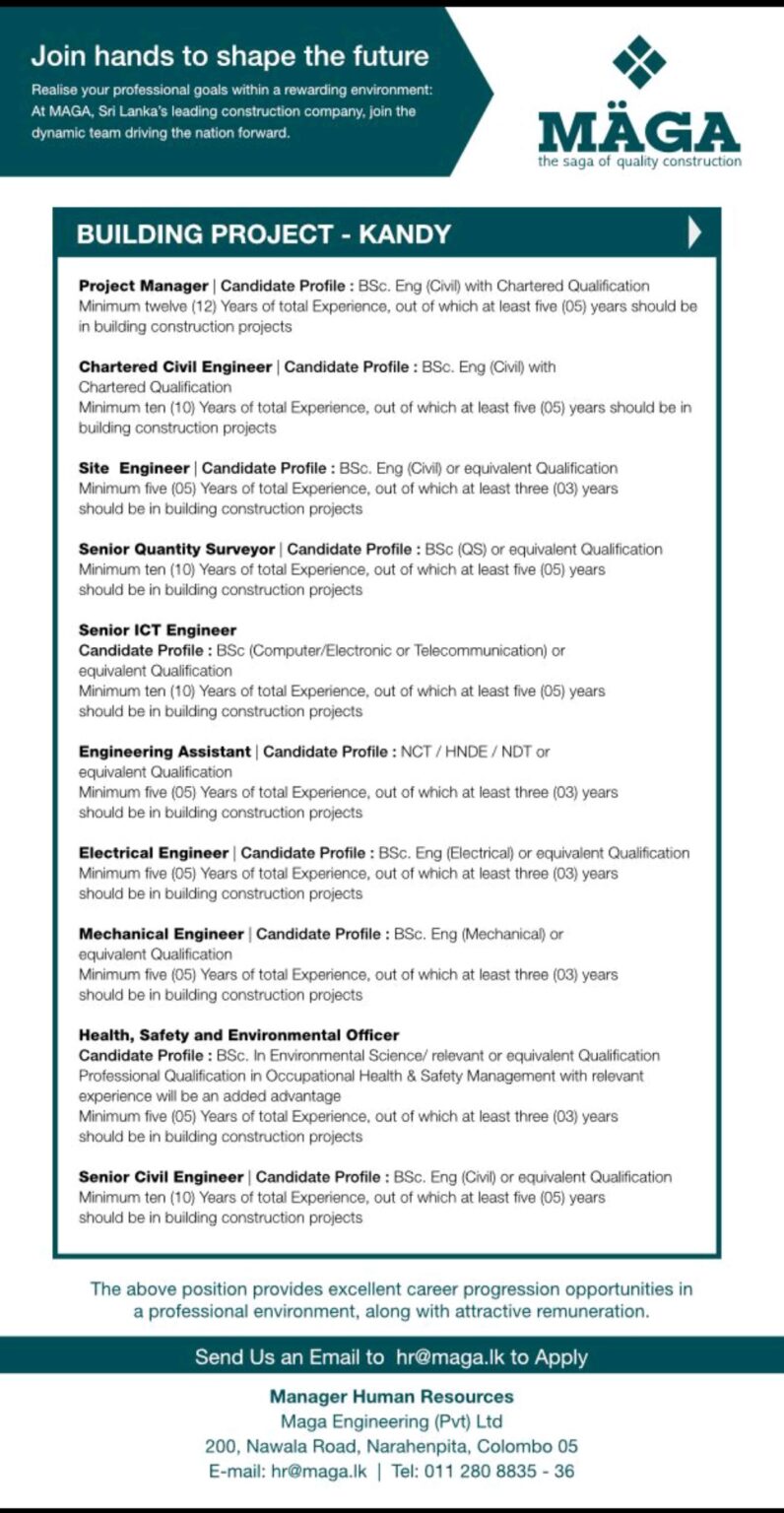 Project Manager/ Civil Engineer/Quantity Surveyor/ ICT Engineer ...