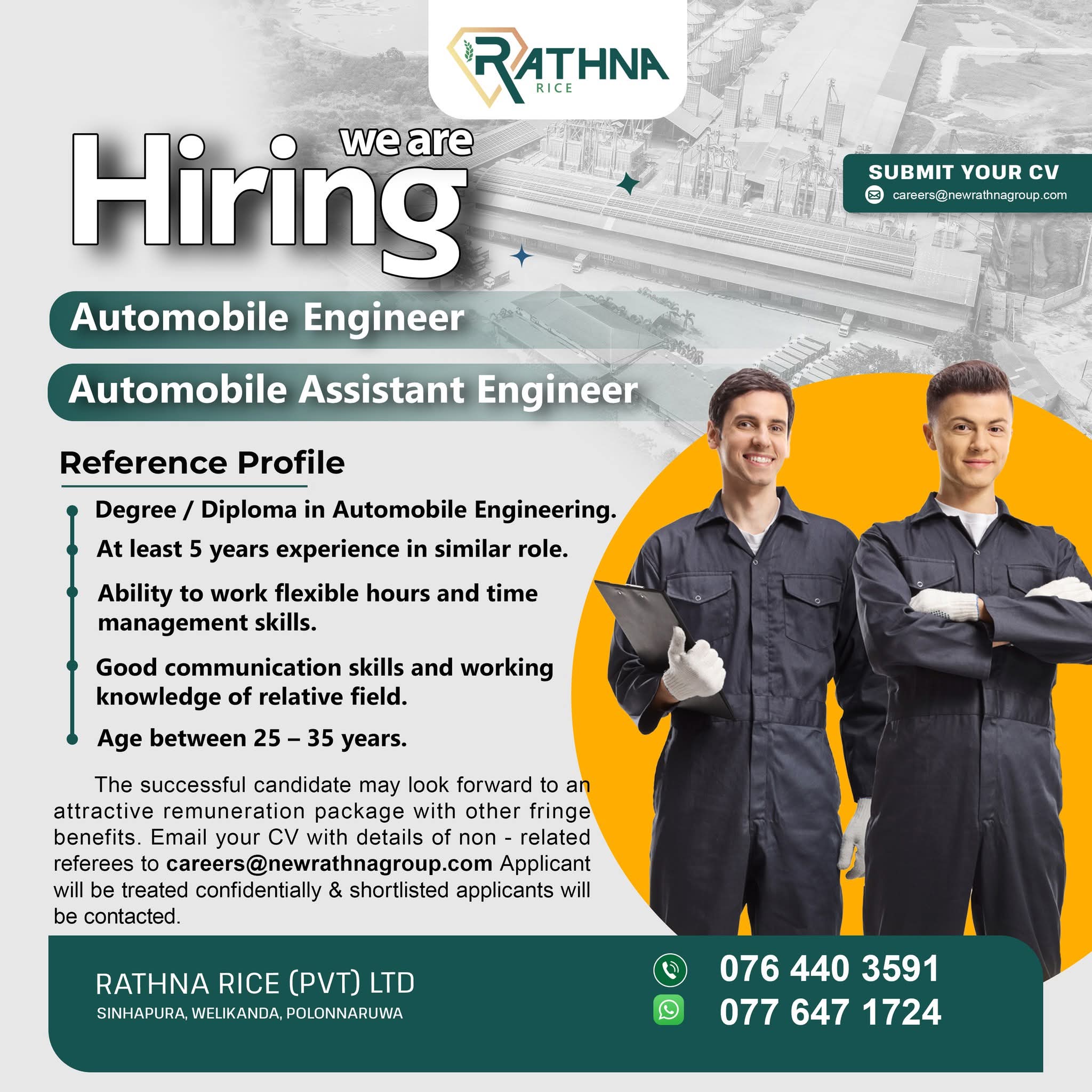 Automobile Engineer/ Assistant Engineer - Jobseeker.lk