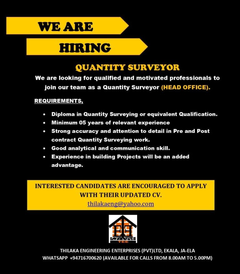 Quantity Surveyor - Jobseeker.lk