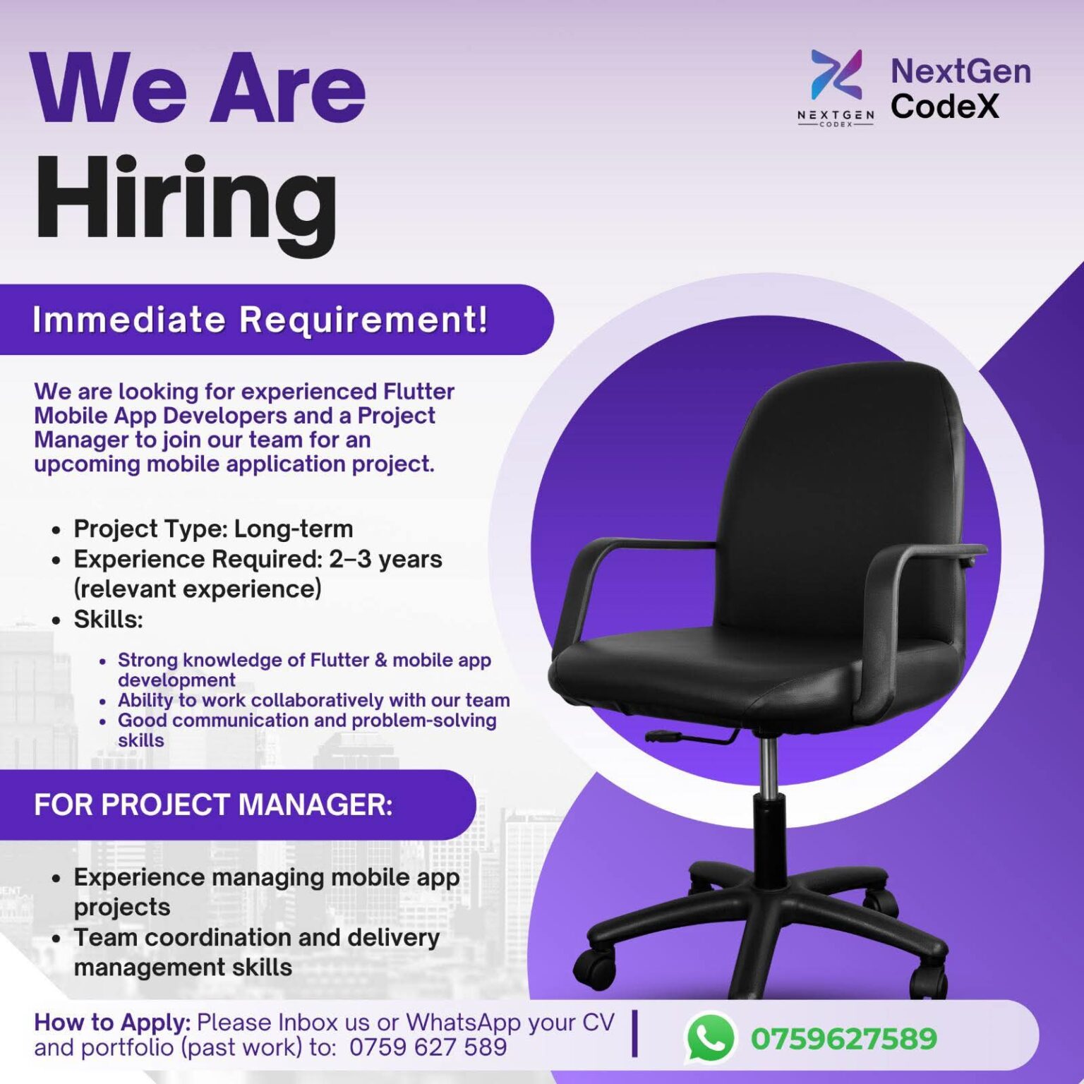 Flutter Mobile App Developer/ Project Manager - Jobseeker.lk