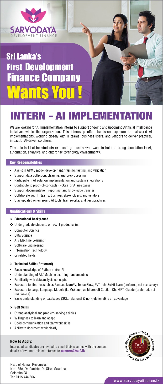 Intern- AI Implementation - Jobseeker.lk