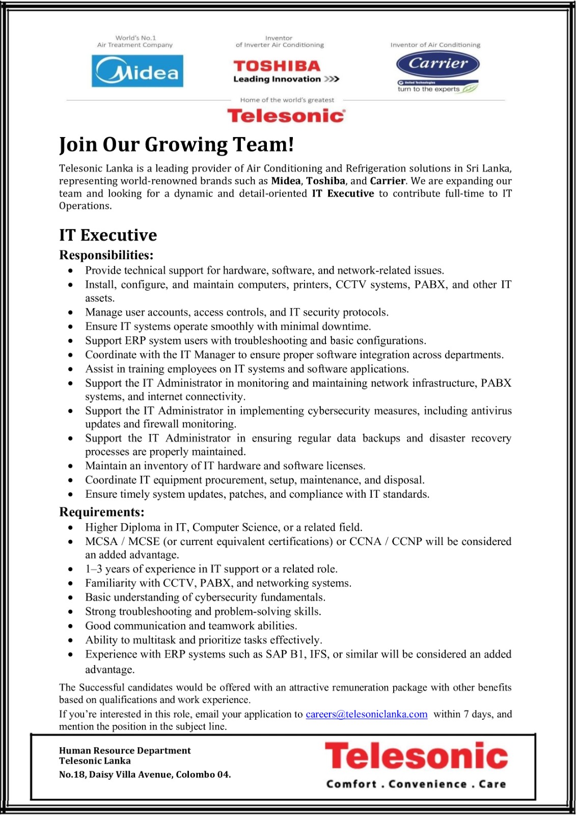 IT Executive - Jobseeker.lk