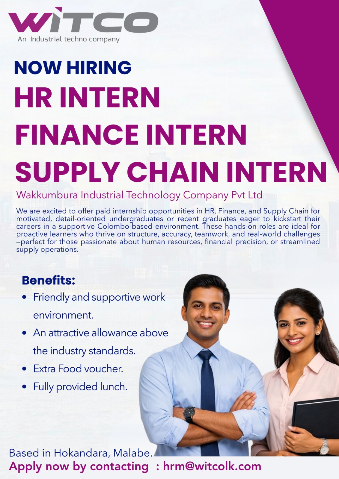 Intern - HR/ Finance/ Supply Chain - Jobseeker.lk